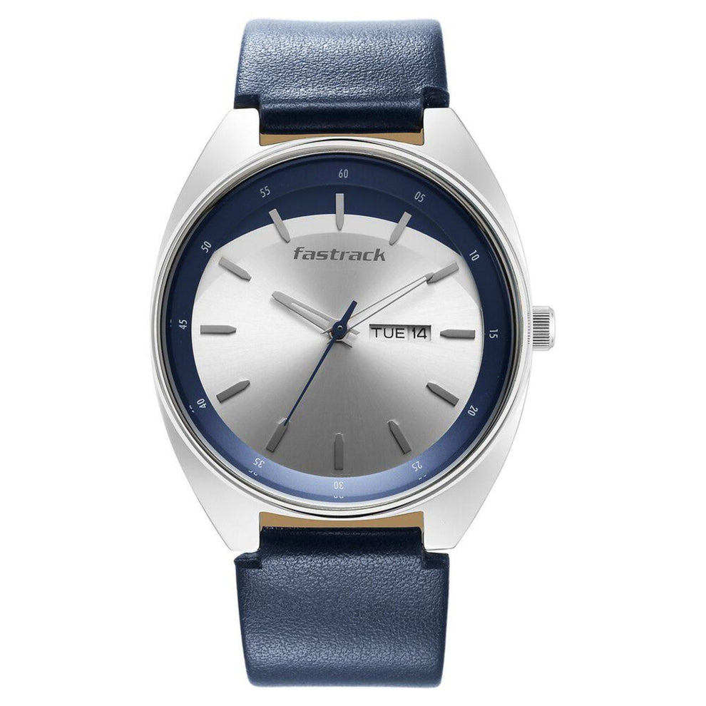 Fastrack Snob X Silver Dial Leather Strap Watch for Guys – 60sec